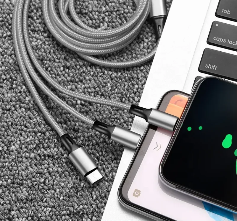 Wholesale Usb Cable Type-c Fast Charging 1.2m 2a Nylon Braided 3 In 1 ...