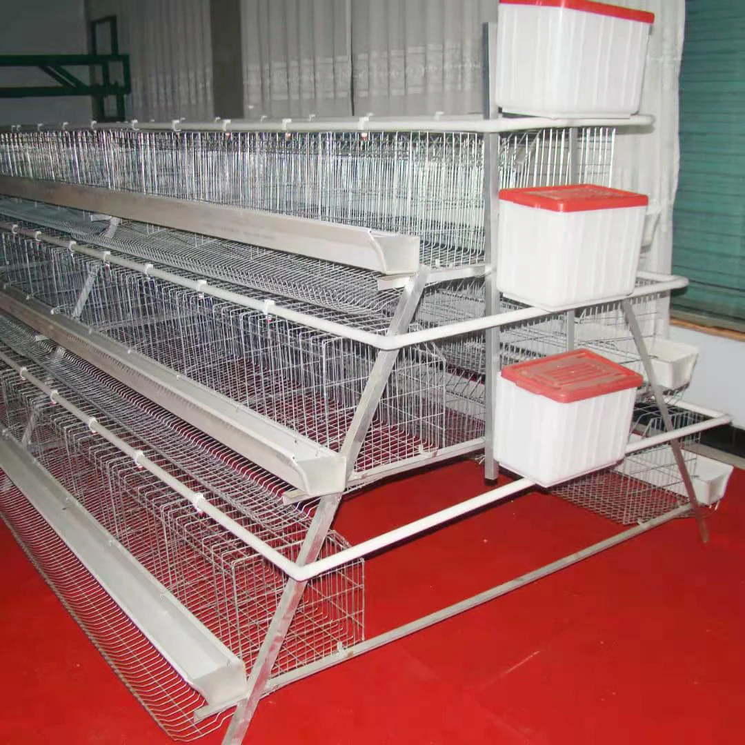 H Type 4 Tiers Bird-harvesting Broiler Raising Cage For Layer Chicken ...
