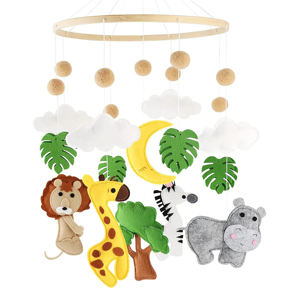Woodland Forest Safari Deer Monkey Lion Hanging Mobile Toy Nursery Room ...