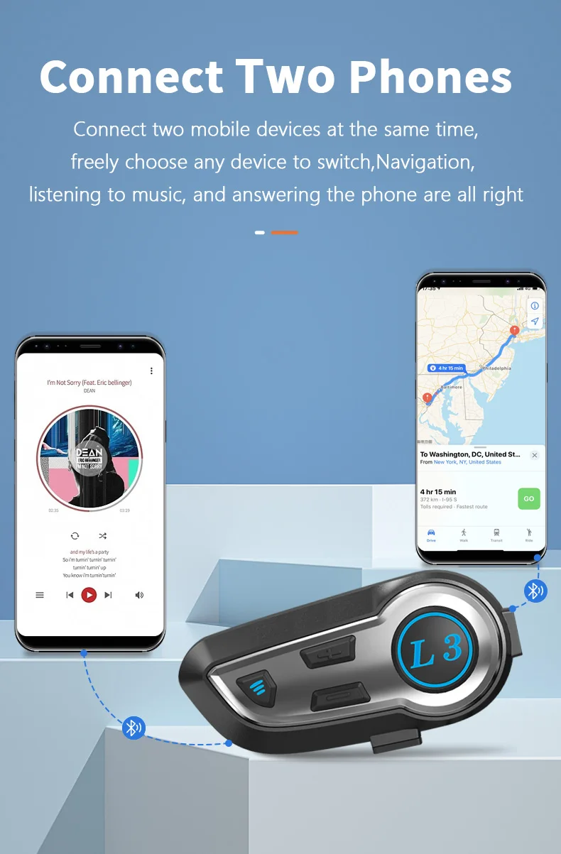 OEM L3 Waterproof Motor Helmet Walkie Talkie Ski Intercom