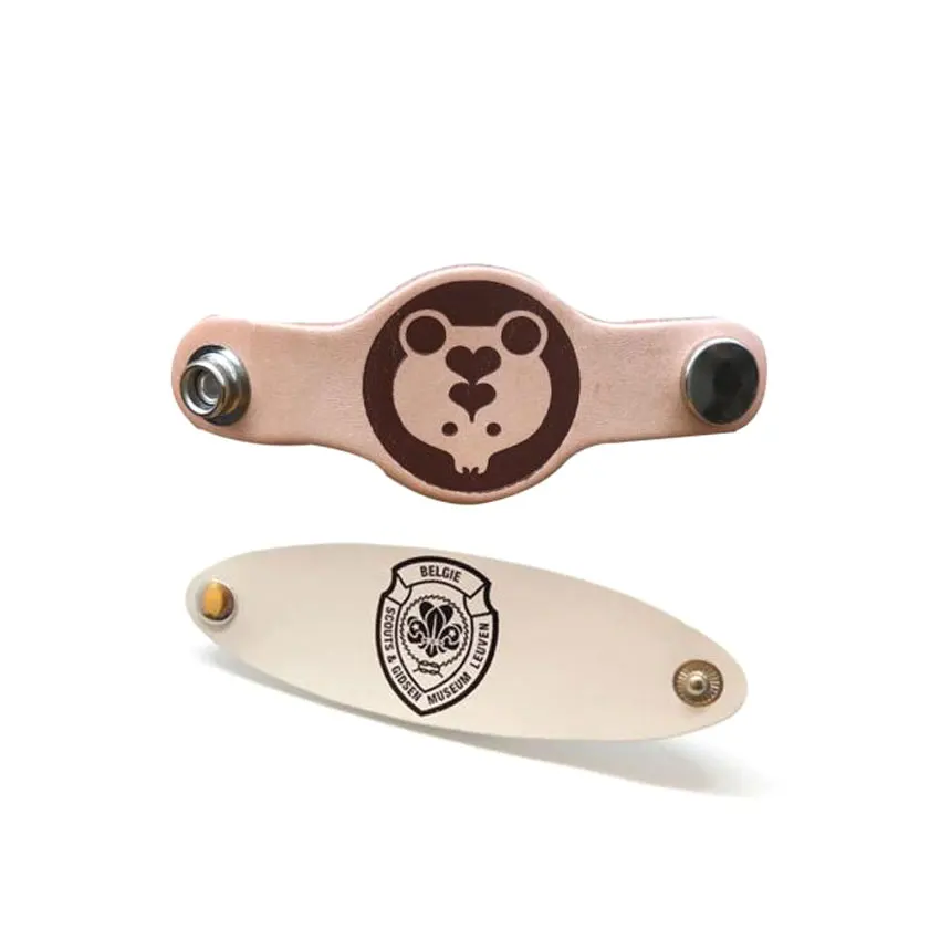 Custom Logo Leather Neckerchief Scarf With Buckle - Oem