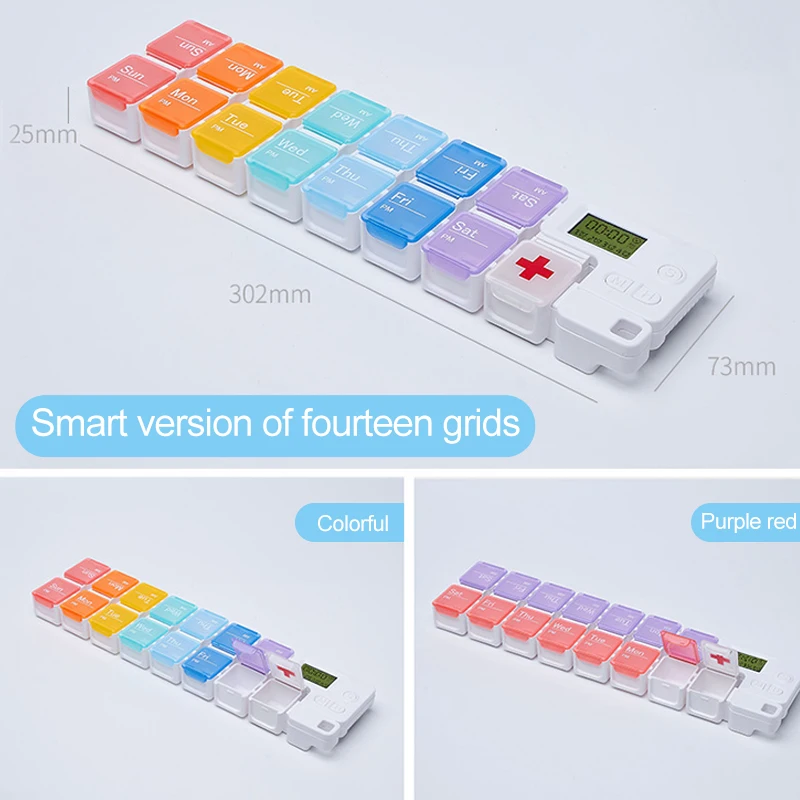 Smart Pill case 7 Day Medicine Box Colorful Pill Box With Automatic ...