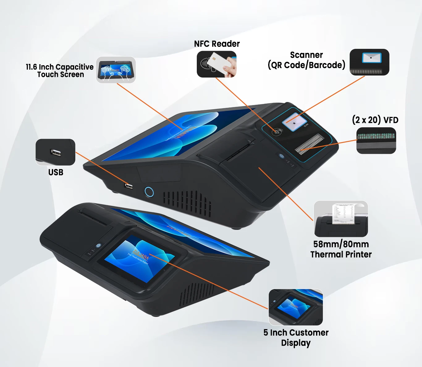 Cheap Price Countertop Mini Capacitive Touch Screen Pos Machine Monitor ...