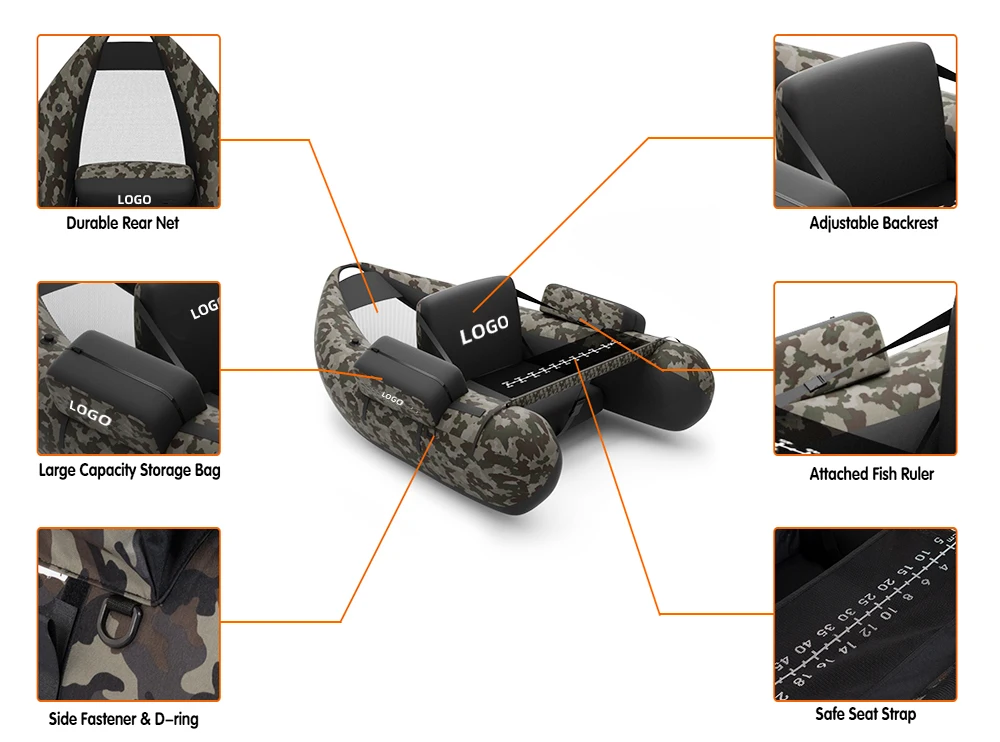 Lures Boat Fishing Float Tube Belly Boat Inflatable Floats Tube for ...