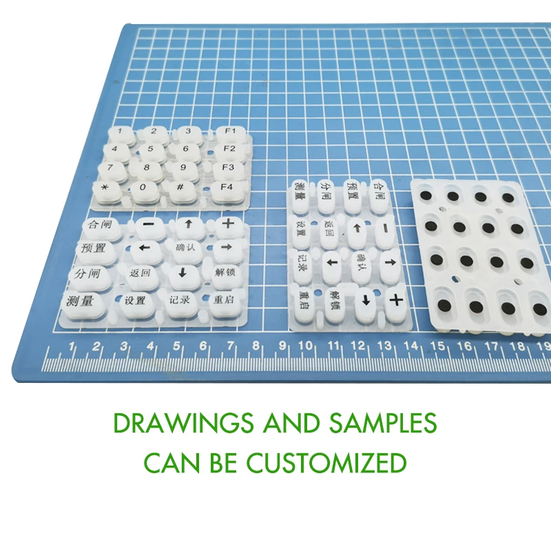 Oem Custom Silicone Rubber Keypads Buttons Electronic Round Conductive ...