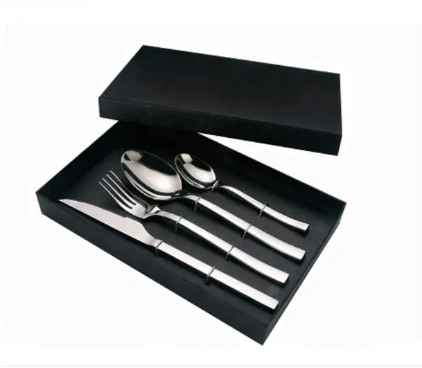Restaurant Cutlery Set Stainless Steel Spoon Fork And Knives With Brass ...