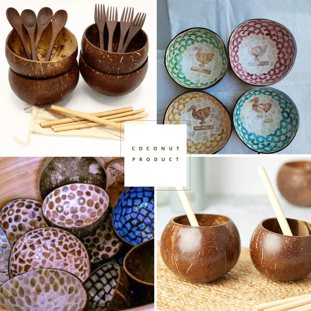 Handicrafts Natural Coconut Shell Bowl Carving Engraved Coconut Bowl ...