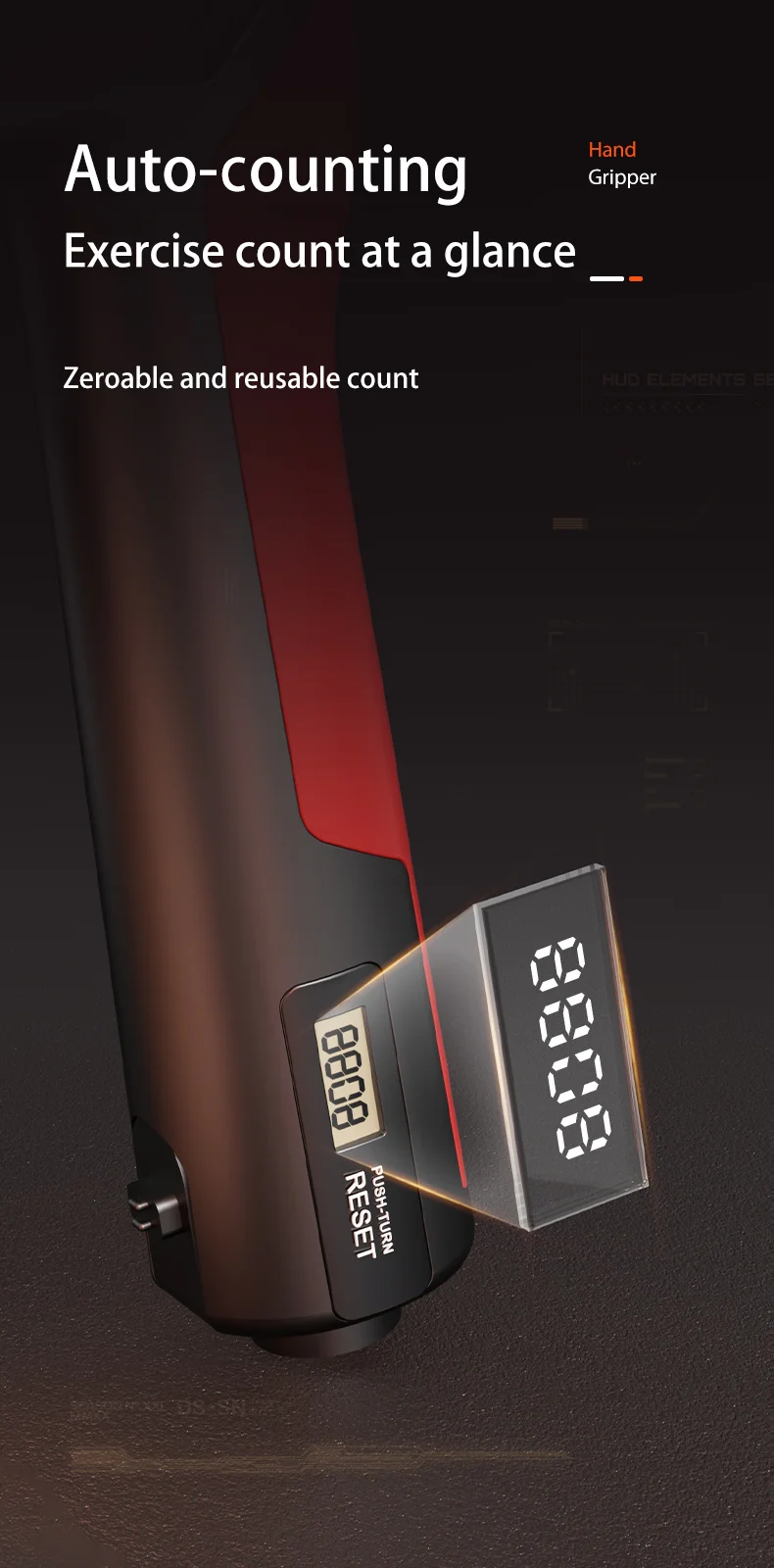 Anti-slip Adjustable Smart Hand Gripper 11-220lb Resistance Exercise ...