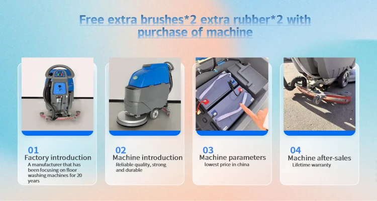 Hand Push Floor Scrubber Battery Powered Floor Scrubber Manual Cordless ...