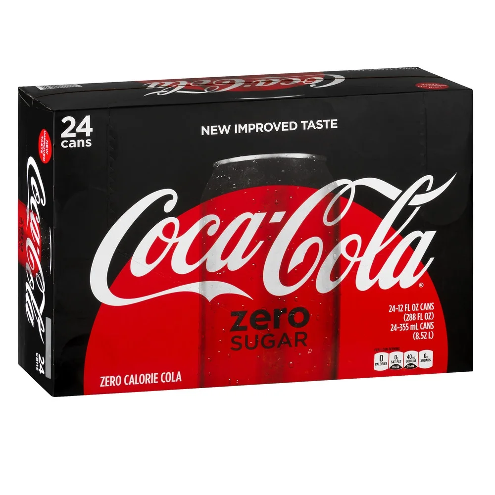 Coca-cola Zero Sugar 24x330ml Carbonated Drinks Coca Cola Cases Bottle ...