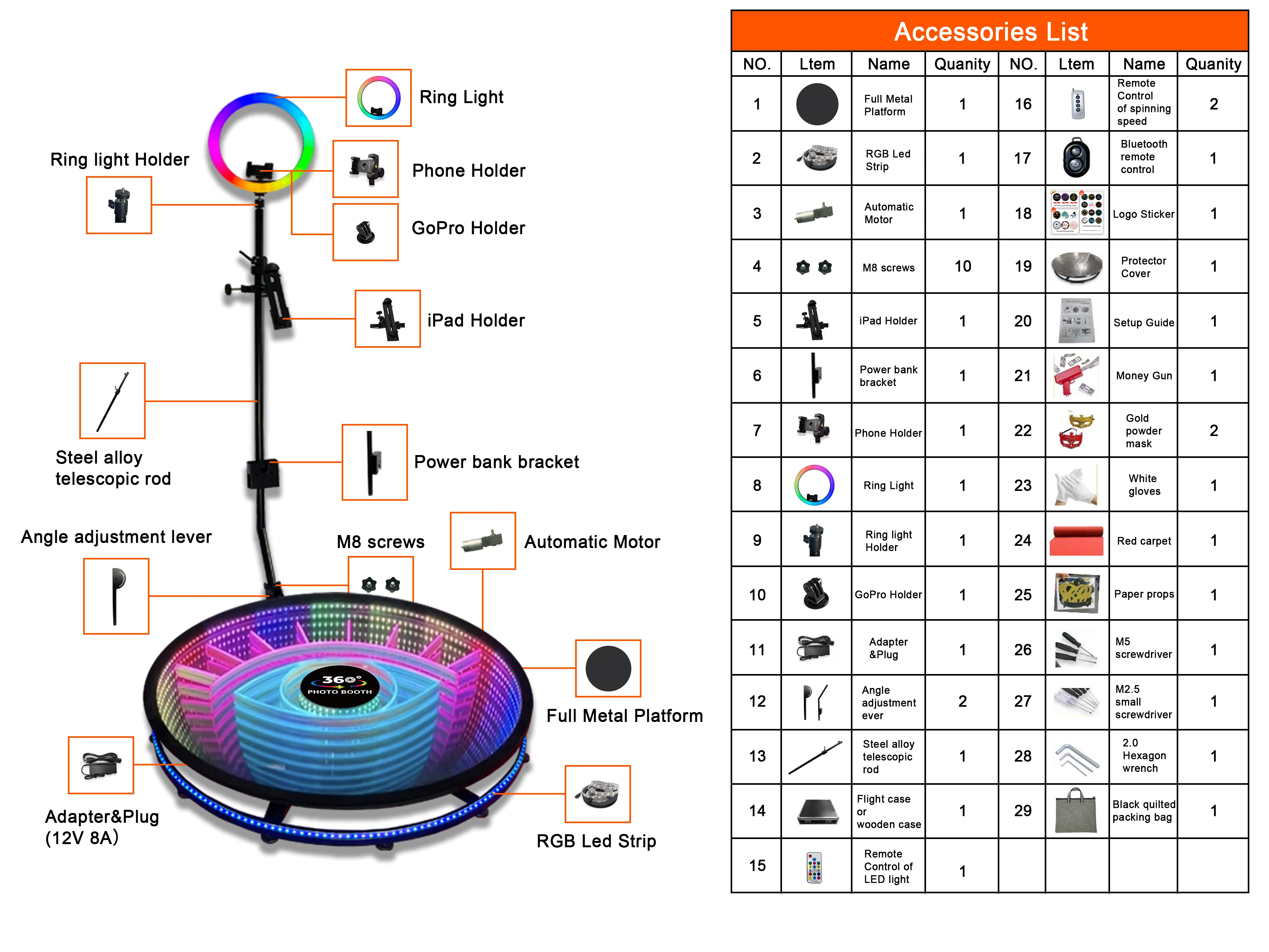 Cabina 360 Photobooth Profesional Photobooth 360 Appareil Photo 360 ...