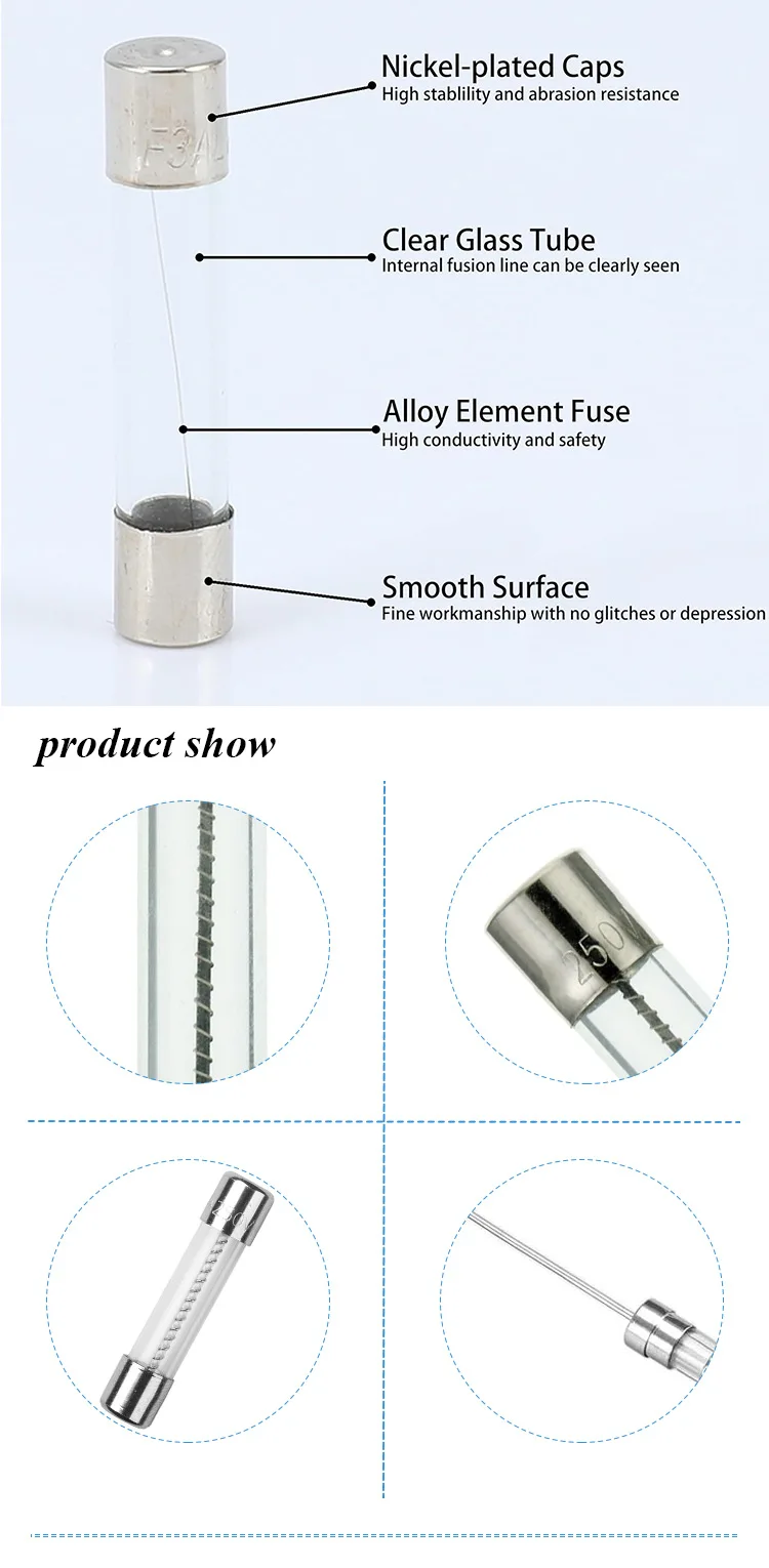 6x30mm 1a 5a 10a 15a 20a 25a 30a 125v 250v Time-lag Delay Slow Blow ...
