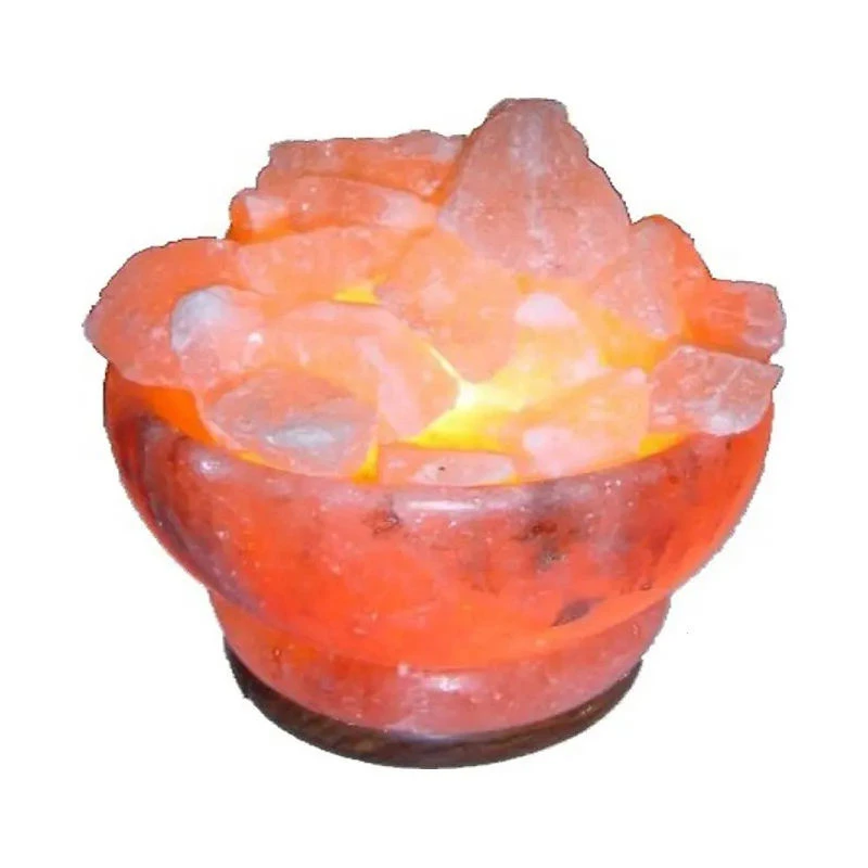 Himalayan Salt Lamp Fire Bowl With Salt Balls Made In Pakistan With ...