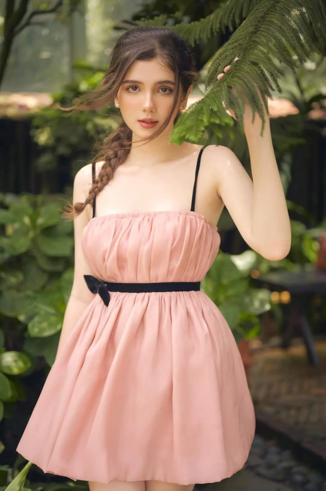 Feminine Mini Dresses For Women's Short A Line Silk Dress With Long ...