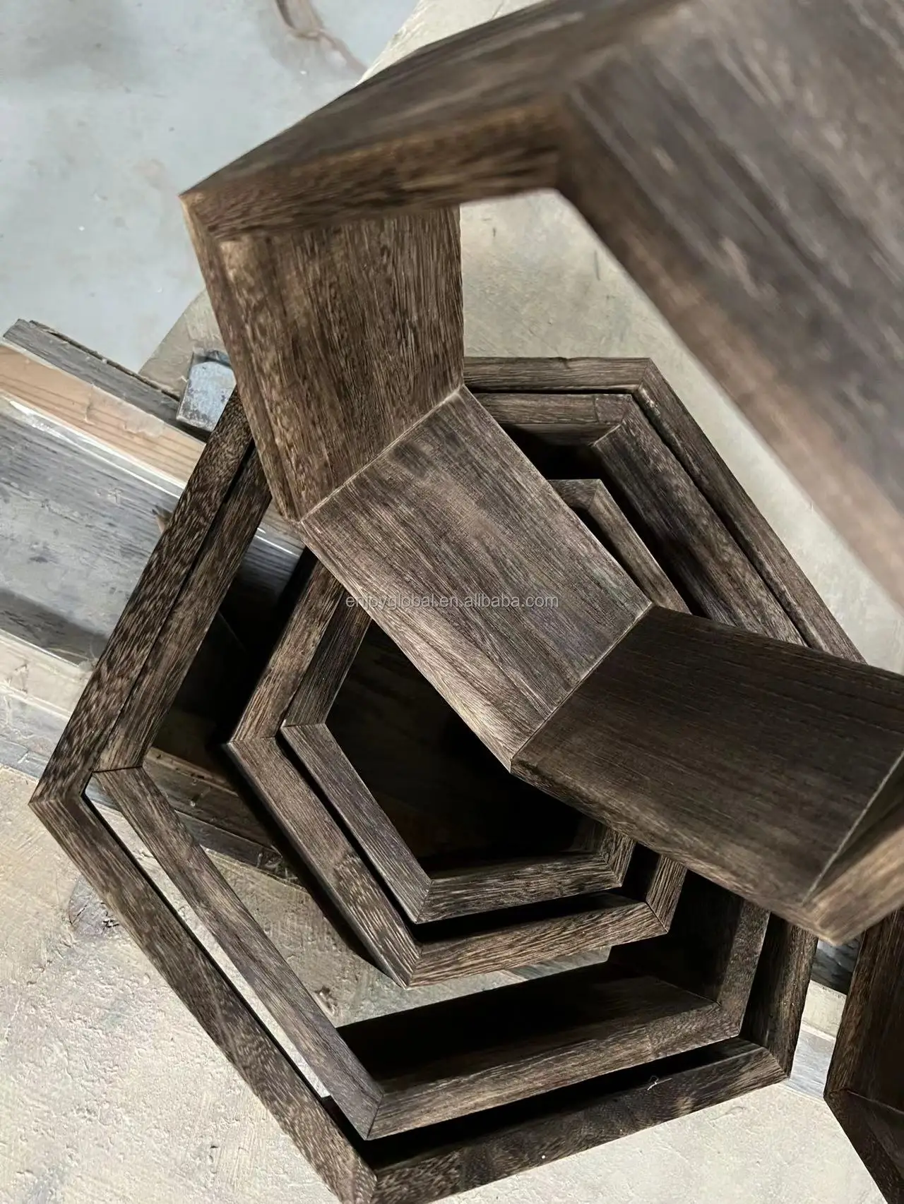 Professional Supply Hexagonal Floating Shelves Wall Mounted Shelf Set ...