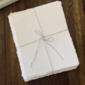 8x10 Ivory 150 Gsm Handmade Deckled Edge Cotton Paper Deckle Edge Paper ...