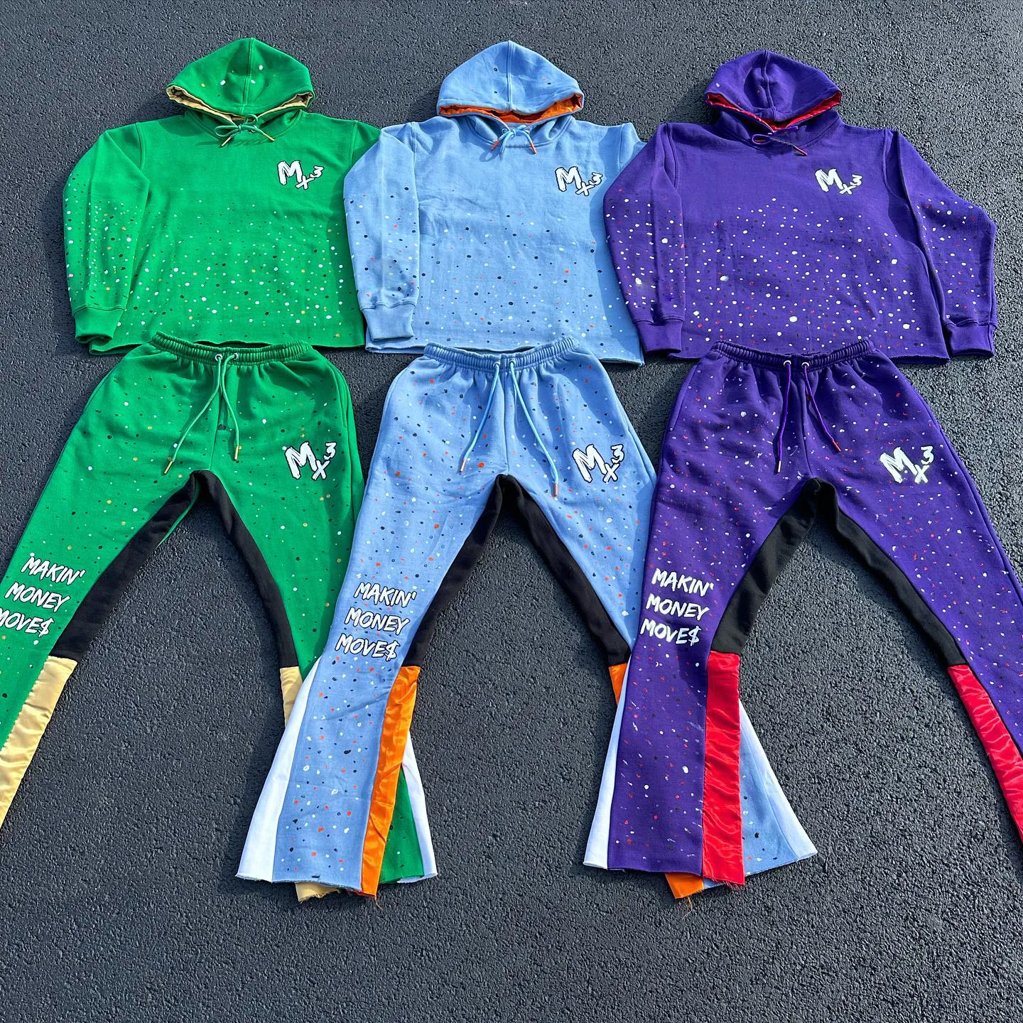 Custom Heavyweight 3d Puff & Splash Print 100% Cotton Tracksuits ...