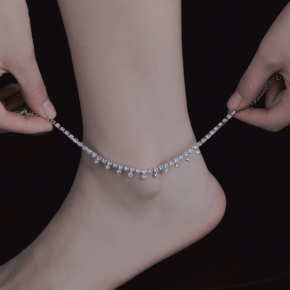 Retro Stainless Steel Anklet - Palace Style Tassel Charm
