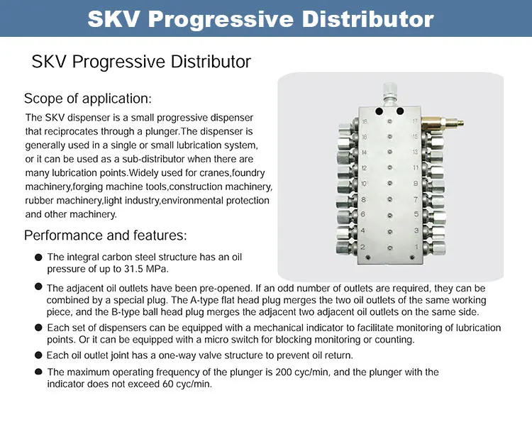 Seirna SKV Type Hydraulic Distributor Lubrication System