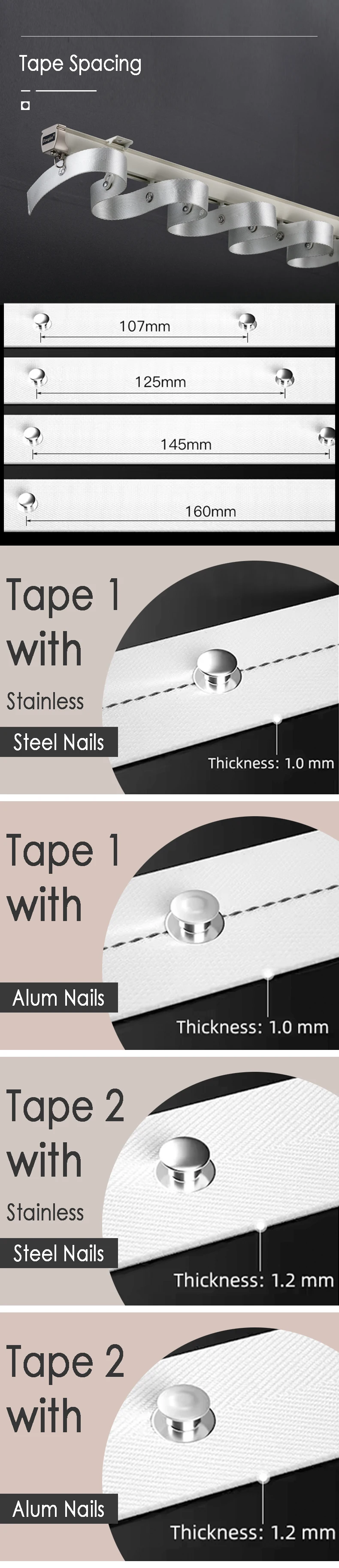 Douglas S Wave Curtain Ripple Fold Aluminum Alloy Curtain Track Rail ...