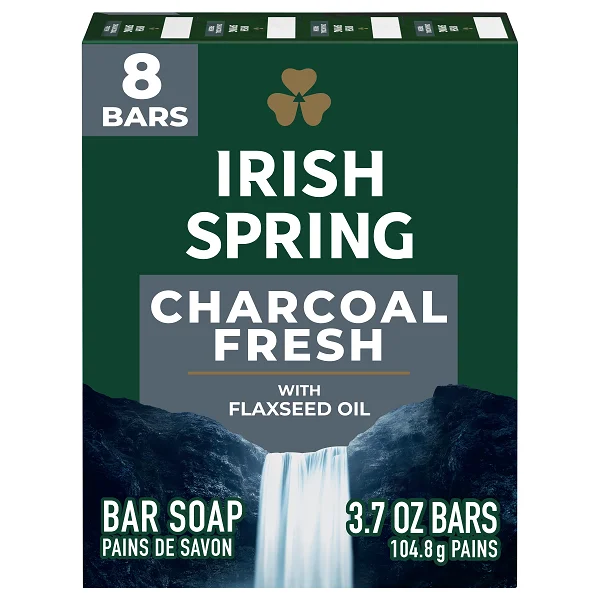 Irish Spring Bar Soap for Men Charcoal Fresh Mens Bar Soap 2 Pack 3.2 ...