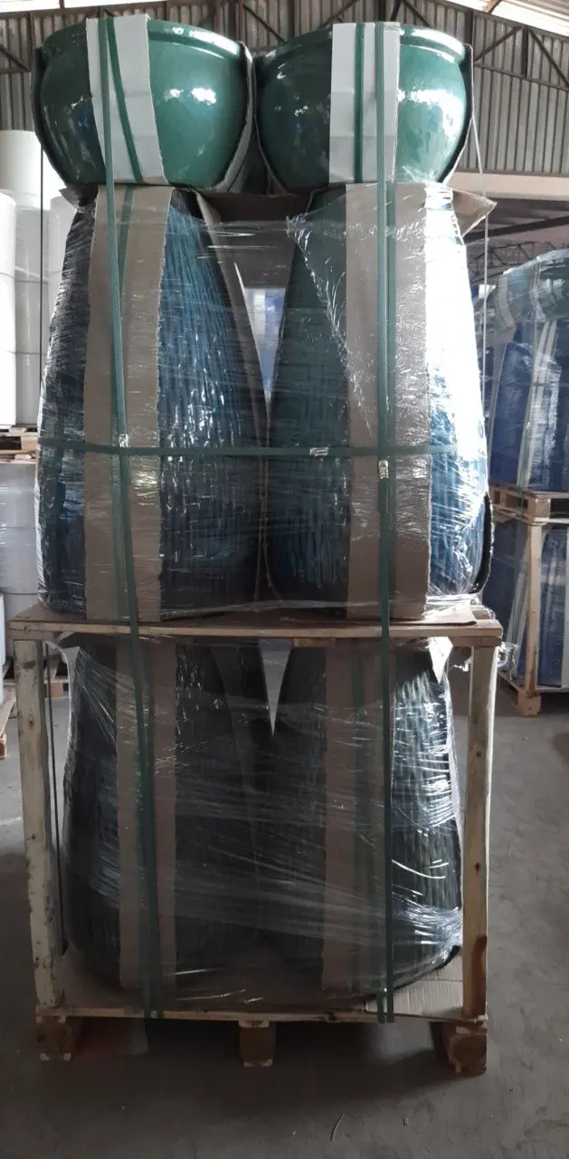 Vietnam Set Of Handcrafted Cement Flower Pots And Steel Pot Leg Unique ...