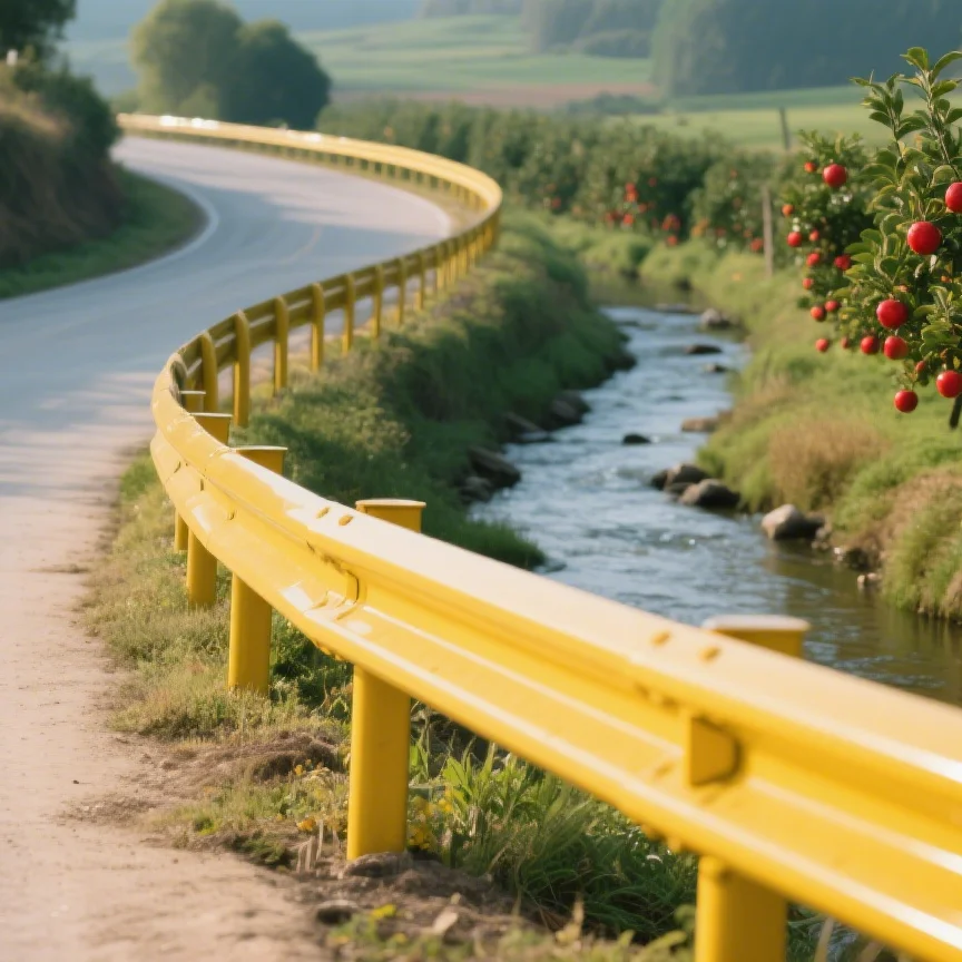 Traffic Safety Barrier W Beam Guard Rails Protecting Road Used Safety ...