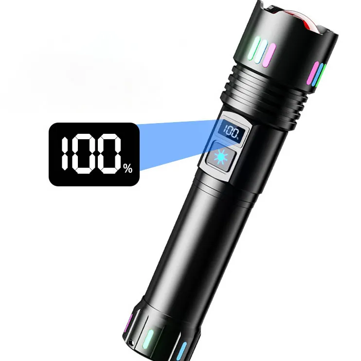 High-Power White Laser Flashlight with Telescopic Zoom Bright Light ...