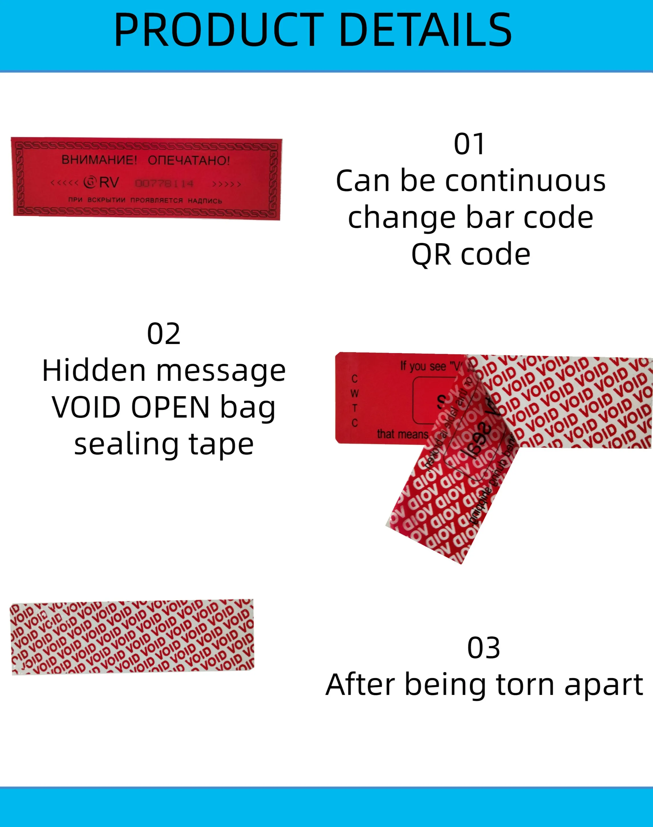 Custom Security Seal Label Tamper Proof Warranty Sticker Void Tampered ...