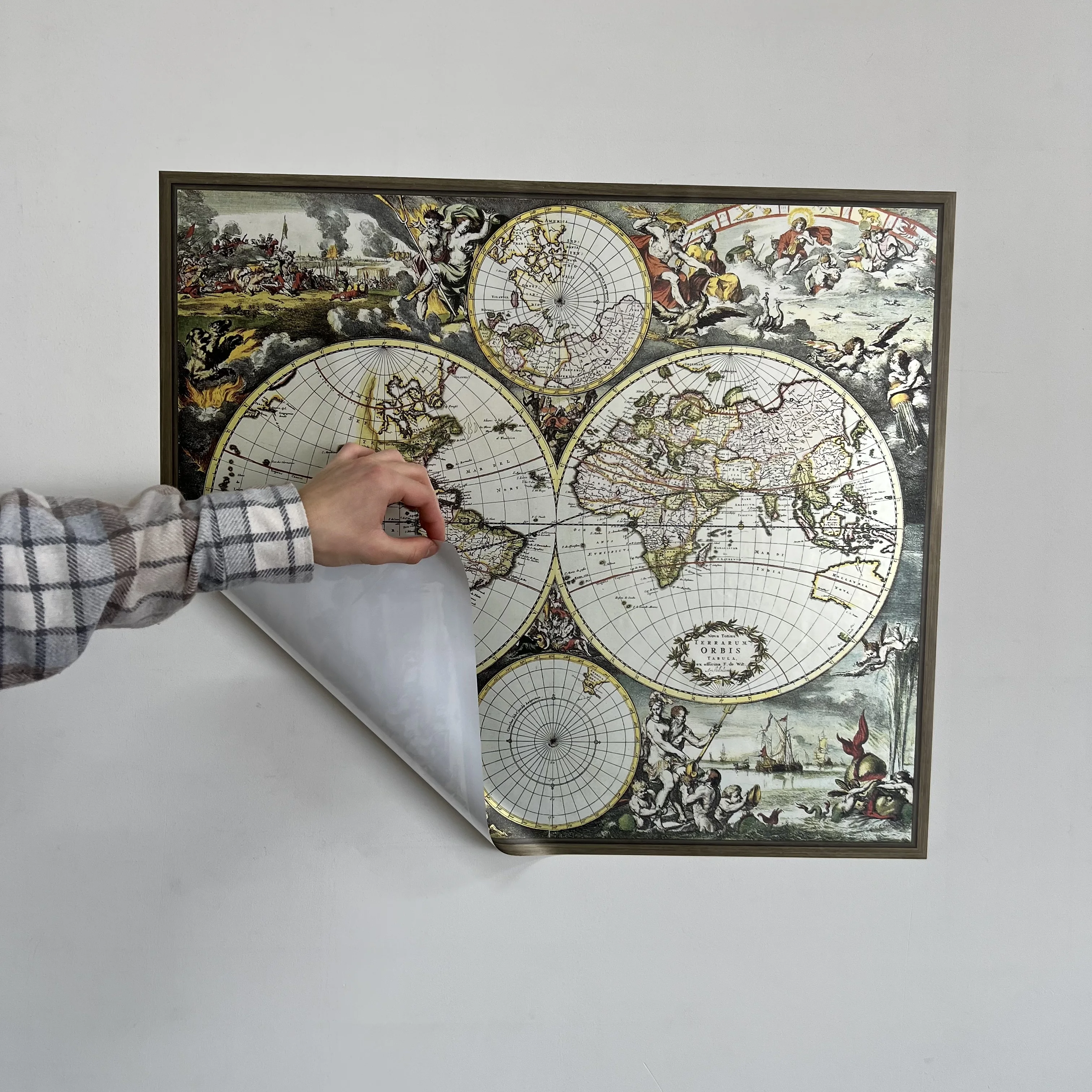 Retro Look Vintage World Map Reusable Durable Polystyrene Material ...