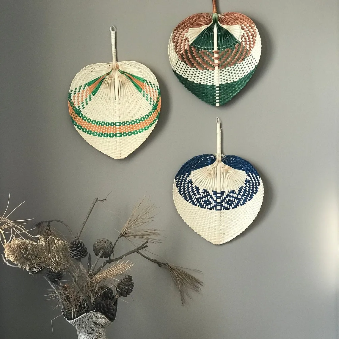 Large Custom Sizes Hand Fan Vintage Wall Hanging Decor 100% Natural ...