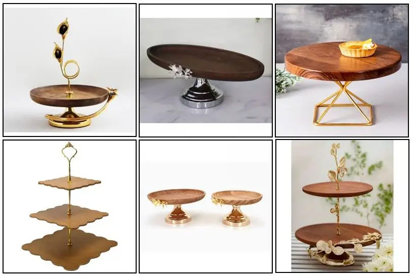 Simple Stylish Wooden Cake Serving Stand Prime Quality Wooden Cake ...