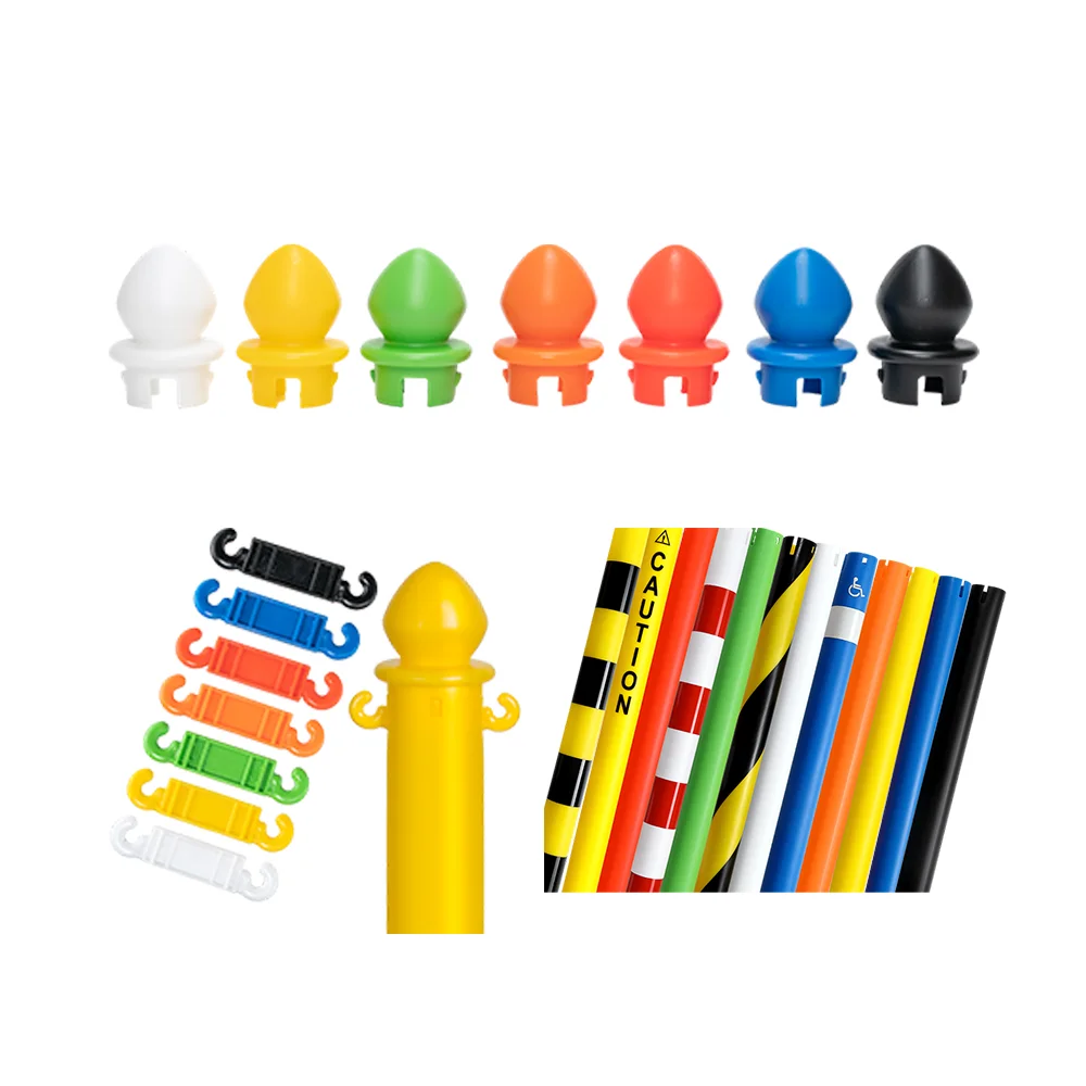 4set/kit Plastic Stanchion Two Color Post-aw Traffic Warning Barrier ...