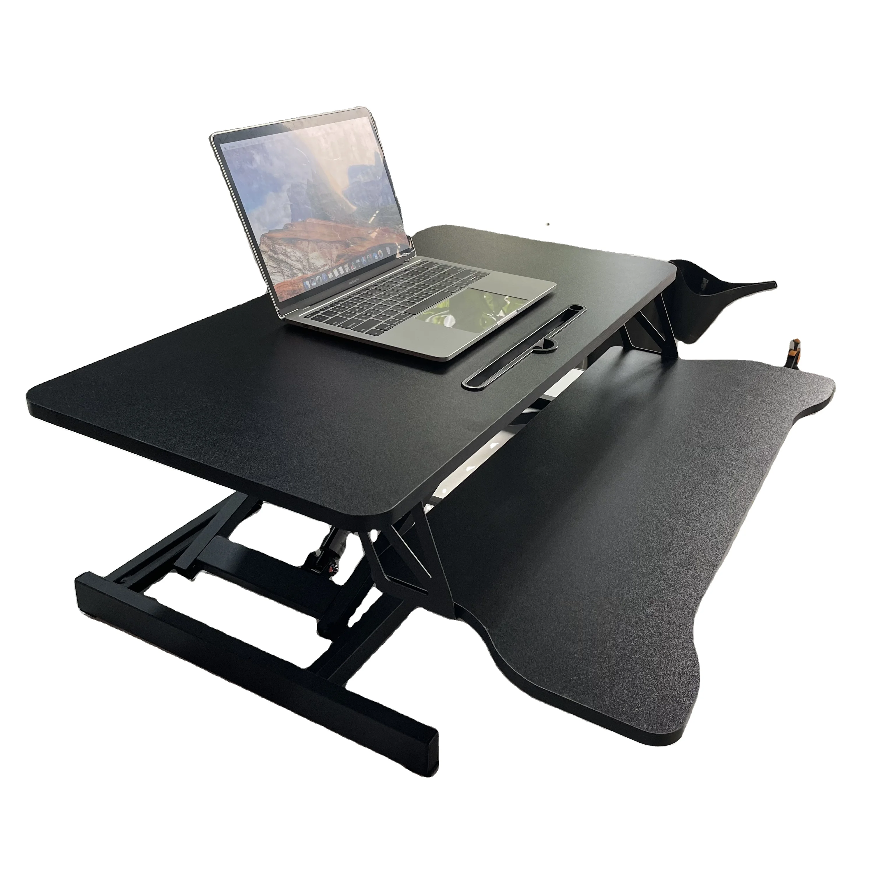 Single Pneumatic Table Height Adjustable Table Standing Desk Laptop ...