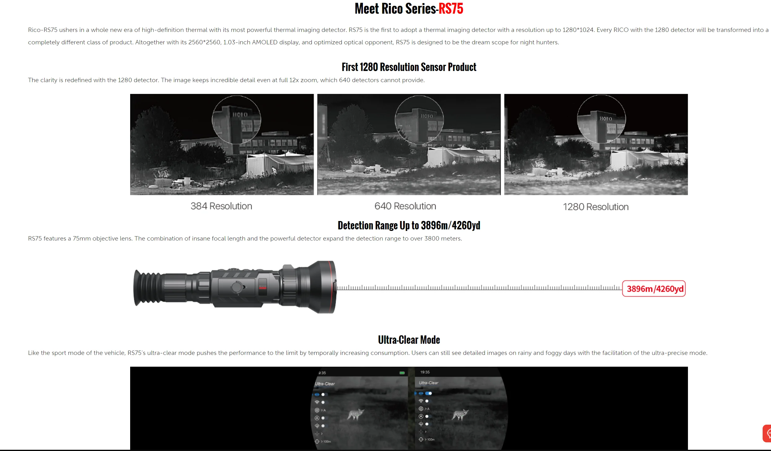 Rico RS75 1280*1080 Thermal Scope with LRF & OLED, OEM | Wholesale