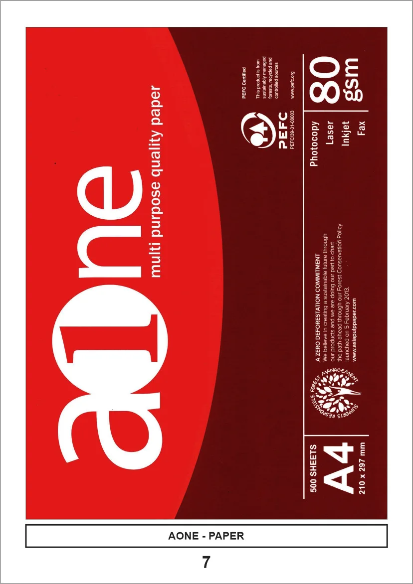 A- One Paper A4 Price Negotiable 80 Gsm Color White 100% Woold Pulp 80gsm A4 Paper Quality From ...