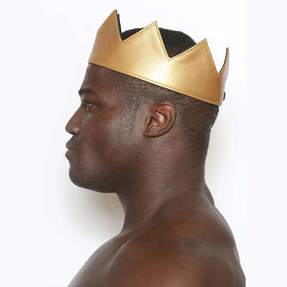 Pure Leather Golden Crown Handmade Leather Crown Custom Logo And Design ...