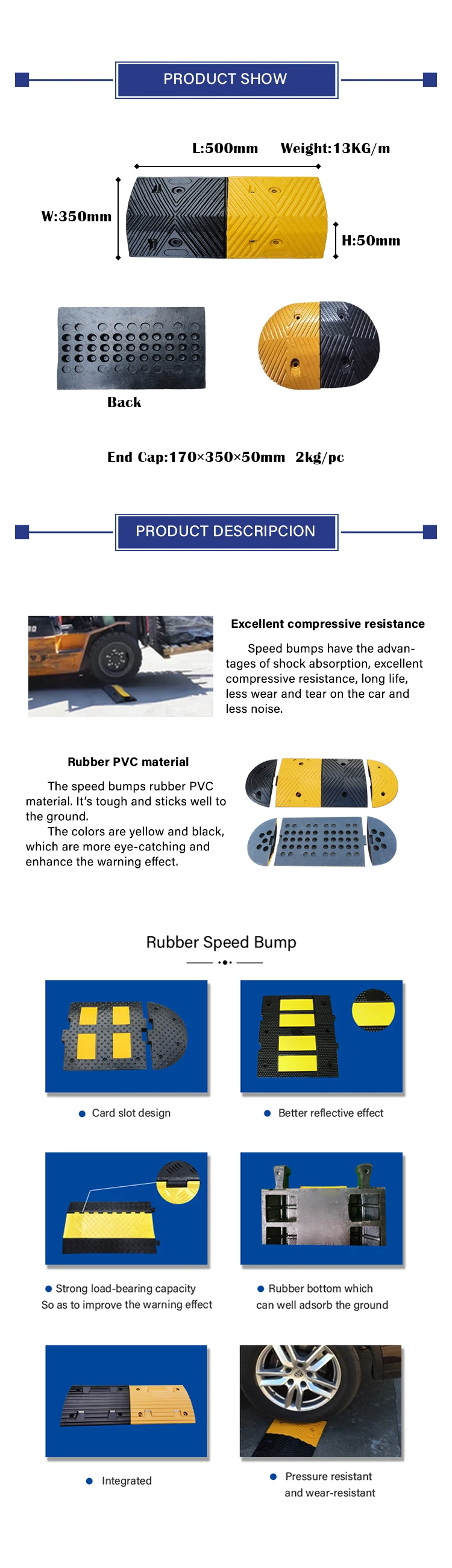 Rubber Speed Bump Ramp Crumb Speed Bump For Road - Buy Speed Bump Ramp ...