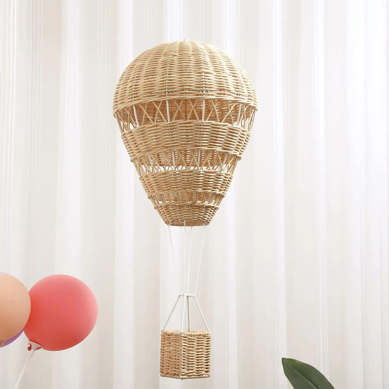 New Design Rattan Handwoven Air Balloon Decor for Kids
