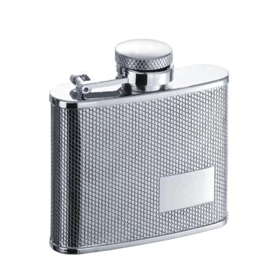 Most Popular Silver Metal Liquor Visol Miami 4oz Patterned Engravable ...