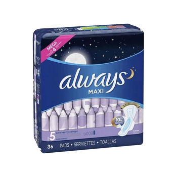 Always Maxi Overnight Pads With Wings,Size 5 - 36 Count Pack For Extra ...