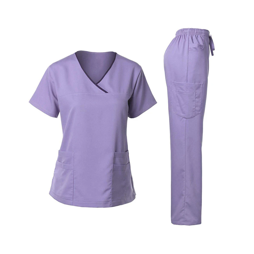 Navy Blue Color Medical Uniform Scrubs Set Plus Size Hospital Security ...