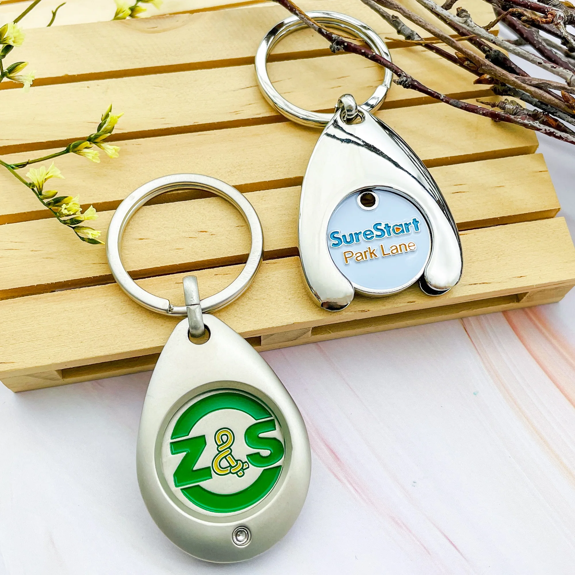 Custom Zinc Alloy Trolley Coin Key Chain With Soft Enamel - Buy Zinc ...