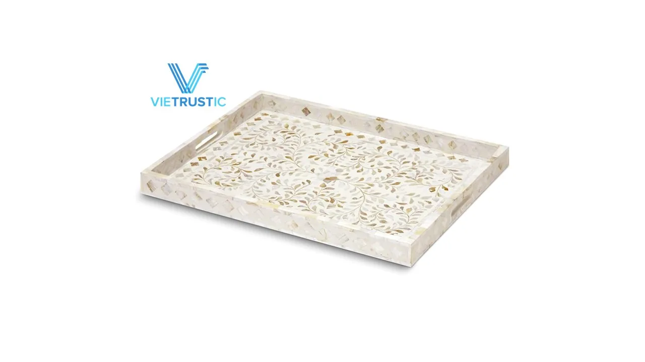 Best Collection Capiz Shell Trays Wooden Tray Coffee Table Tray Wicker ...