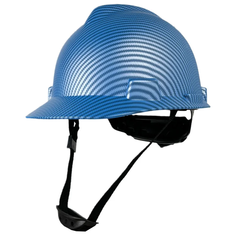 Carbon Fiber Color Work Safety Helmet With Reflectors Abs Industrial ...