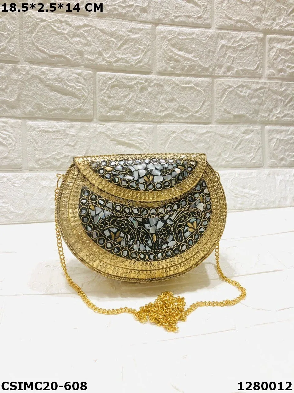 Designer Multi Color Handcrafted Ladies Metal Mosaic Clutch Bags ...