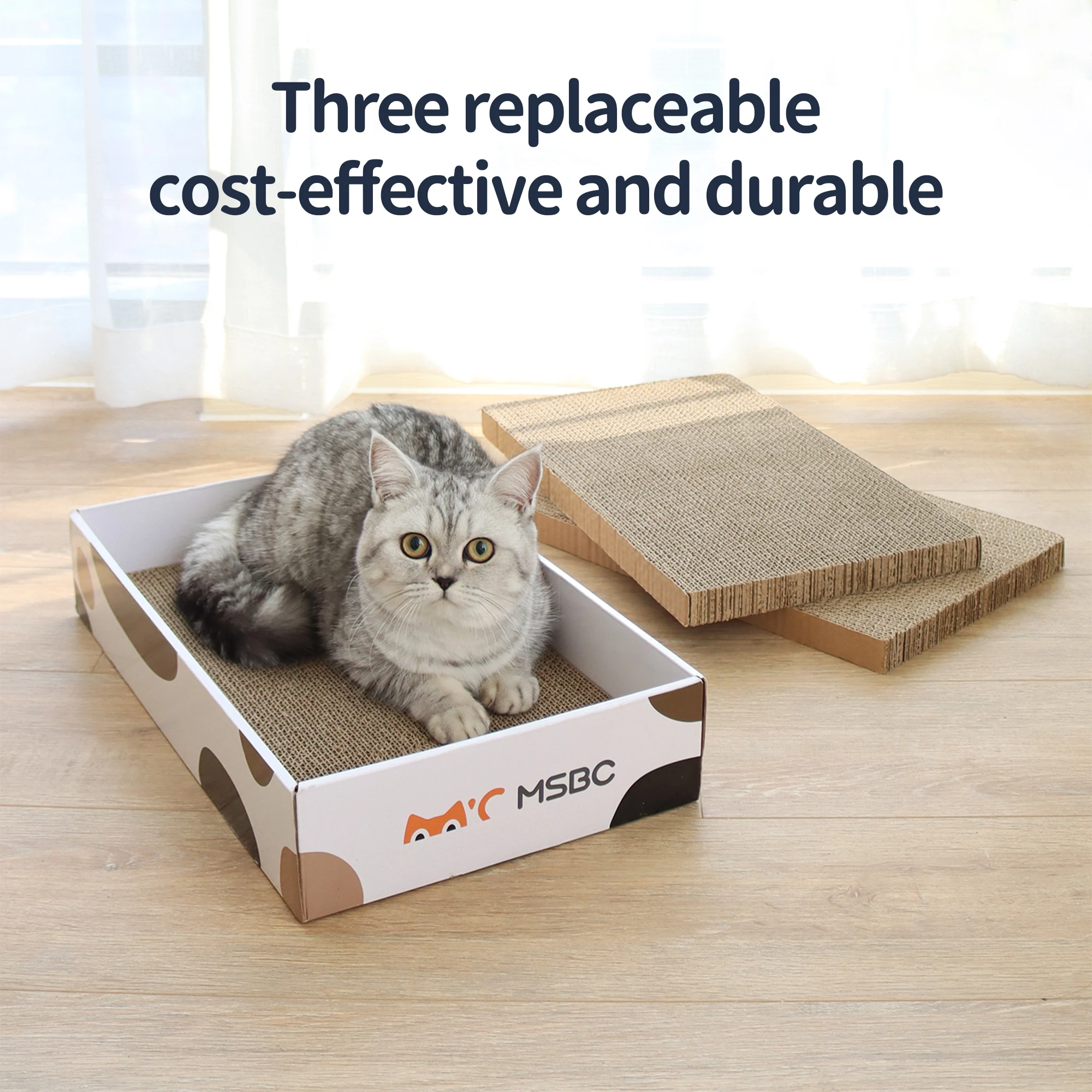 Comfortable Curved High-density Cat Scratching Boards Boxes Posts For ...