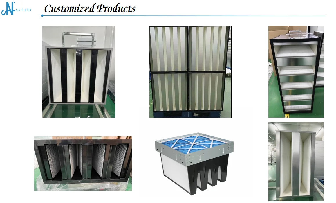 Hot Selling AHU F9 F8 Merv 15 16 24x24x12 4V Bank ABS Plastic ...