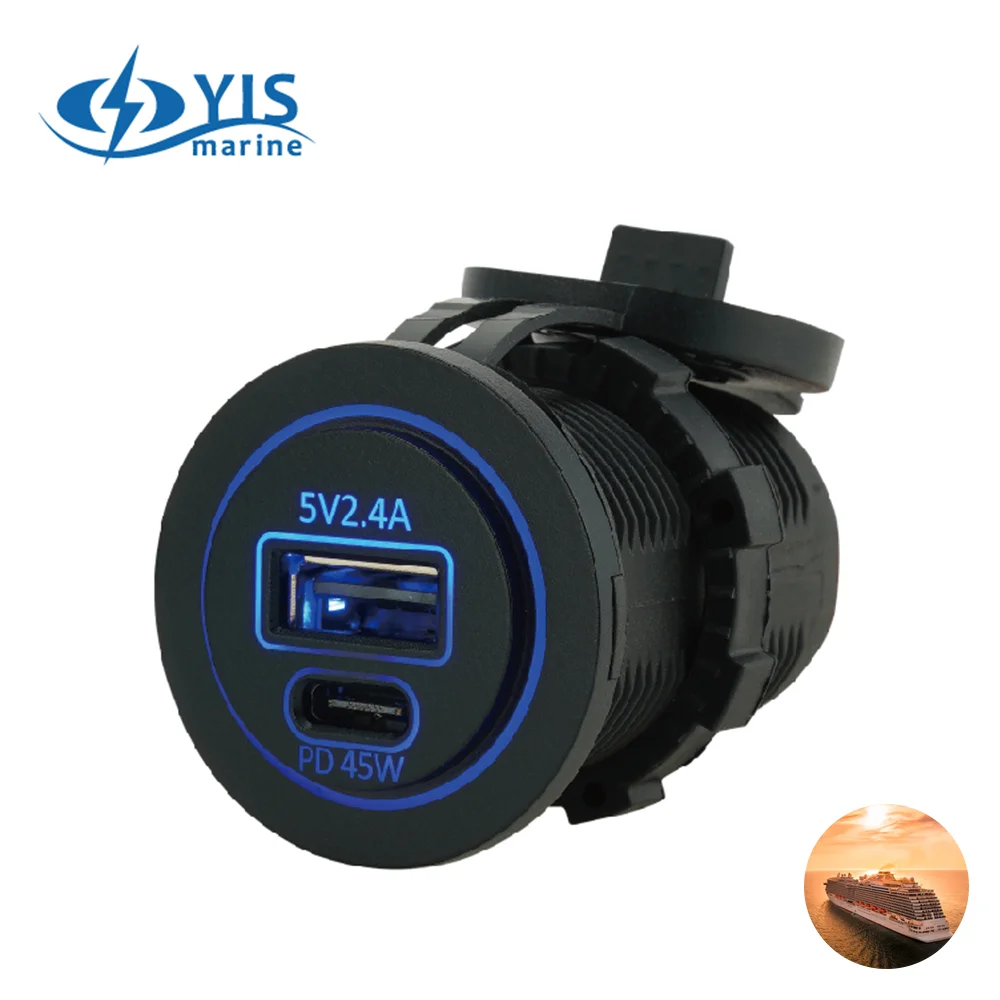 High quality brands usb charger for mobile phones socket port marine ...