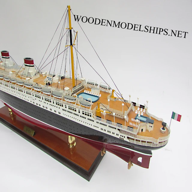 SS REX CRUISE SHIP MODEL - ITALIAN OCEAN LINER MODEL FOR DECORATION ...
